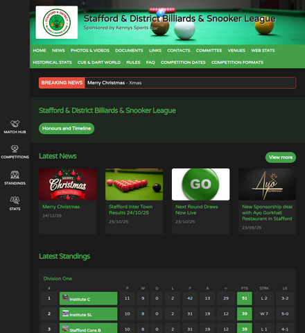 Snooker scheduling, snooker online results and statistics - LeagueRepublic