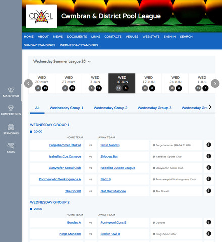 Pool scheduling, pool online results and statistics - LeagueRepublic