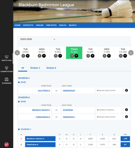 Badminton scheduling, badminton online results and stats - LeagueRepublic