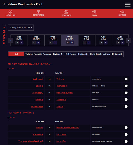 Pool scheduling, pool online results and statistics - LeagueRepublic