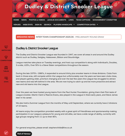 Snooker scheduling, snooker online results and statistics - LeagueRepublic