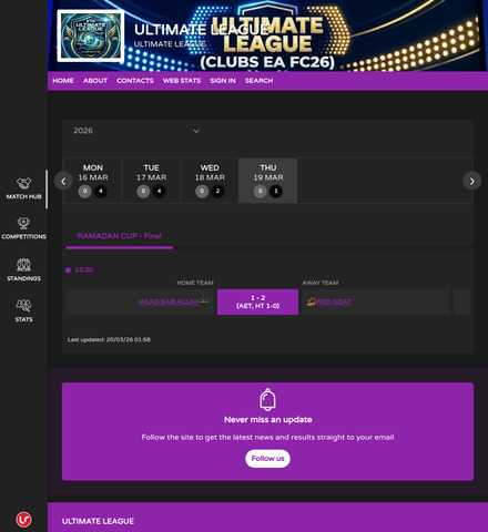 Create a free gaming league website for FIFA, PES - LeagueRepublic